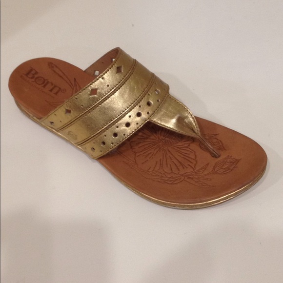 Born | Shoes | Born Gold Metallic Thong Style Sandal | Poshmark